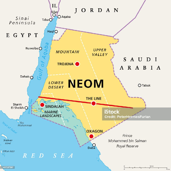 NEOM, The LINE futuristické lineární město